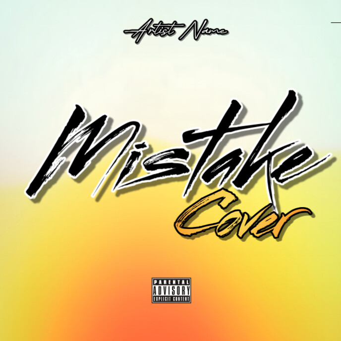 Copy of Yellow Typographic Mistake Cover Artwork Mixtape Cover Album ...