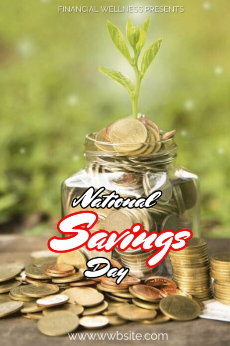 Copy of Yellow Typographic National Savings Day Poster | PosterMyWall