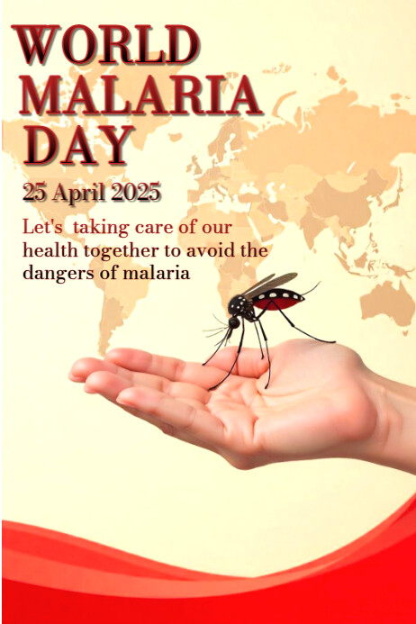 Plantilla de Yellow Typographic Red Cream World Malaria Day Instagram ...