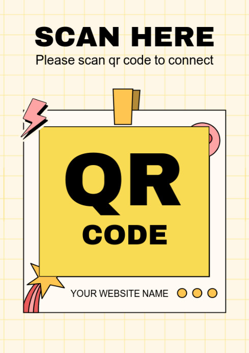 Yellow Typographic Scan Qr Code Flyers A4 Template | PosterMyWall