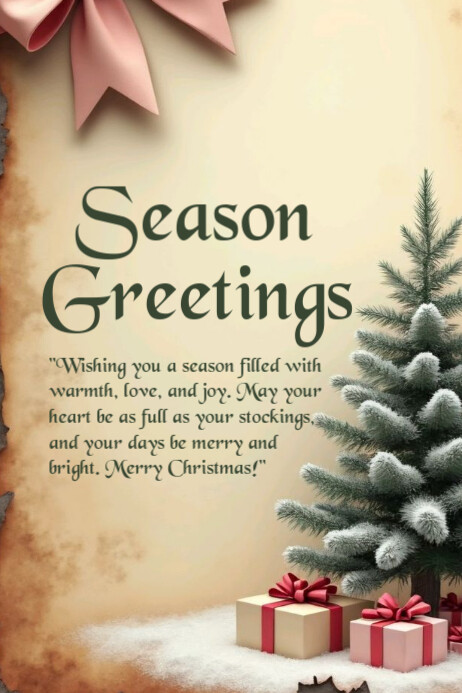 Yellow Typographic Season Greetings Poster Template | PosterMyWall