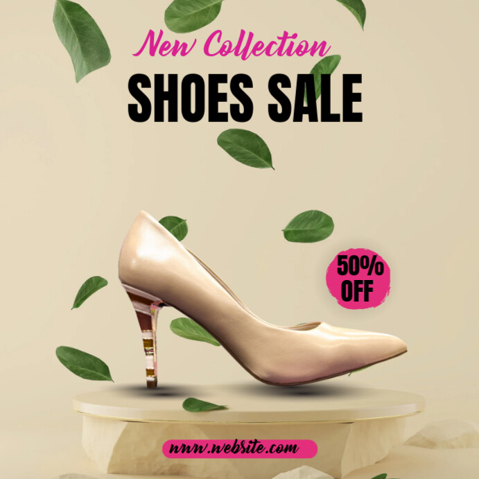 Yellow Typographic Shoes Sale Instagram Post Template | PosterMyWall