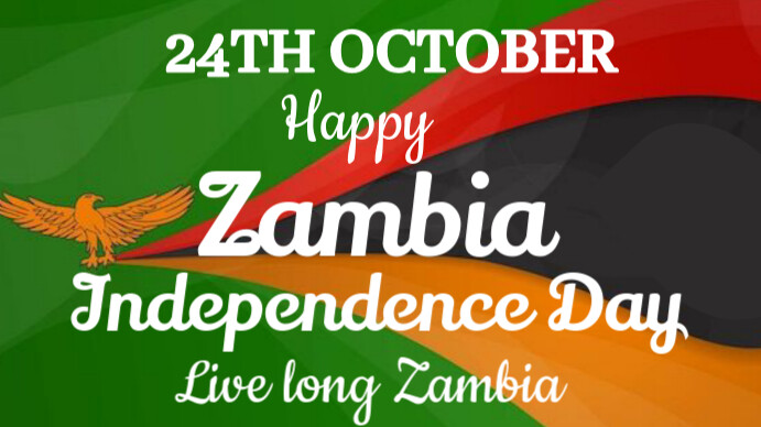 Copy of Yellow Typographic Zambia Independence Day Greeting Card ...