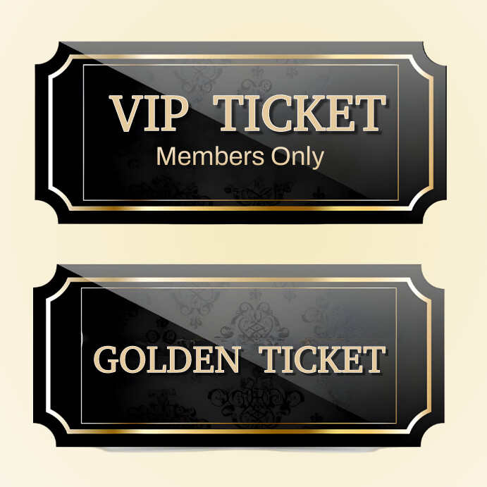 Copy of Yellow Typography Vip Member Ticket Instagra | PosterMyWall