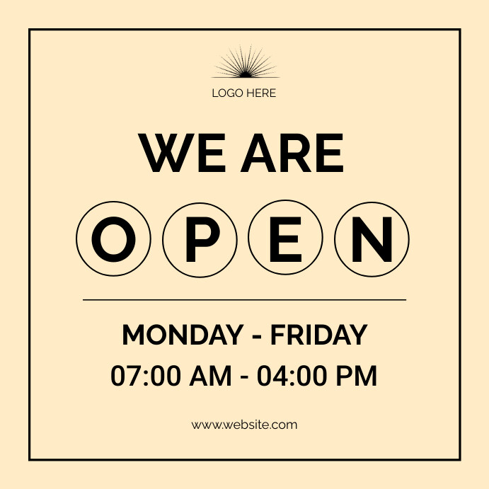 Yellow Typography We're Open Now Please Come Template | PosterMyWall