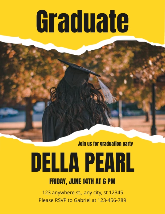 Yellow Urban Graduation Party Invitation Template | PosterMyWall