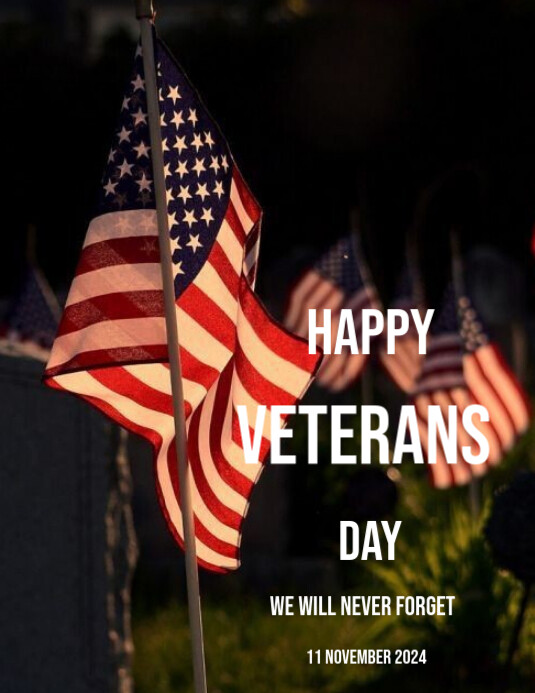 Yellow Vintage Happy Veterans Day 11 November 2024 Flyer (us Letter ...