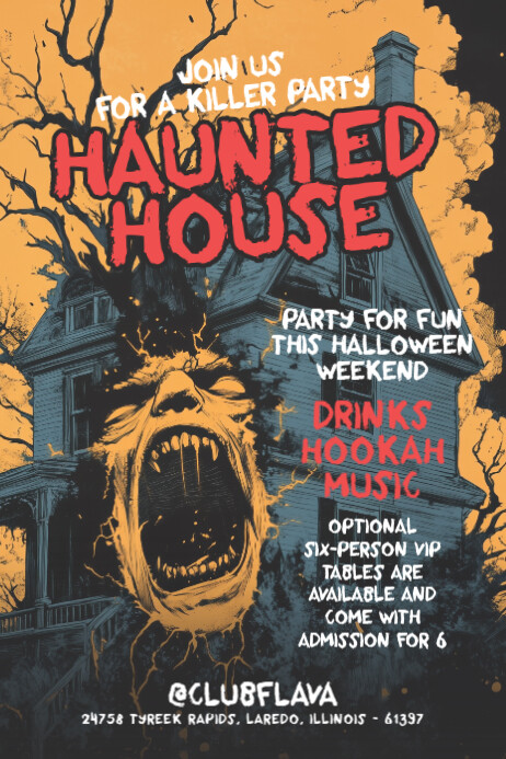Copy of Yellow Vintage Haunted House Poster | PosterMyWall