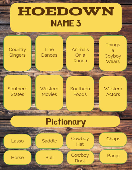 Yellow Vintage Hoe Down Flyer (us Letter) Template | PosterMyWall