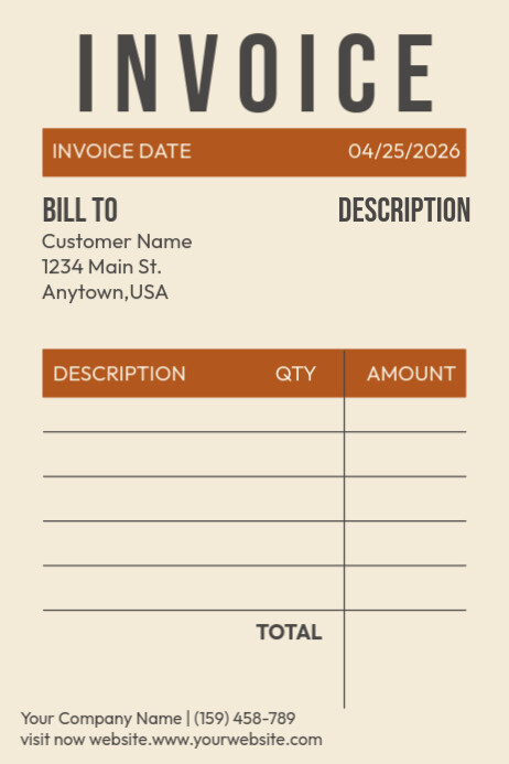 Copy of Yellow Vintage Invoice Template Design Poster | PosterMyWall