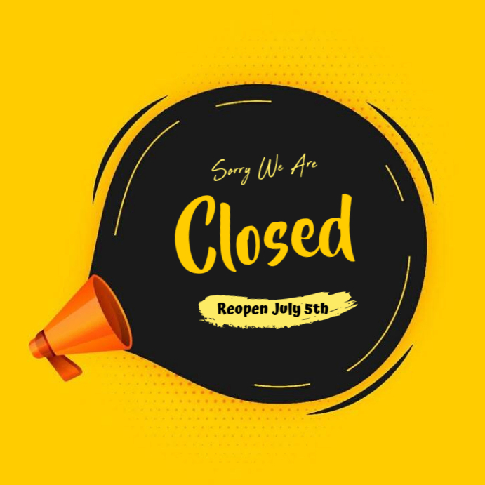 Yellow We Are Closed Instagram Post Template | PosterMyWall