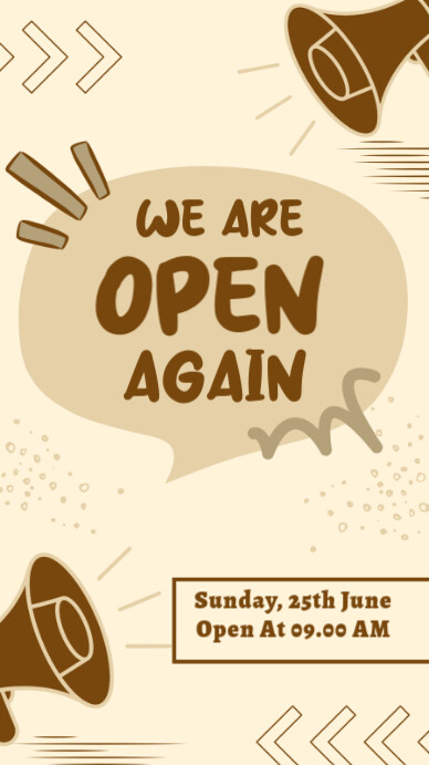 Yellow We Are Open Instagram Story Template | PosterMyWall