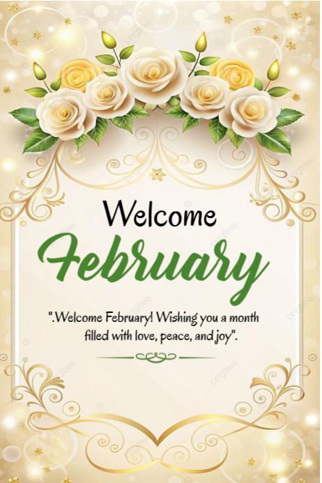 Yellow Welcome February Poster Template | PosterMyWall