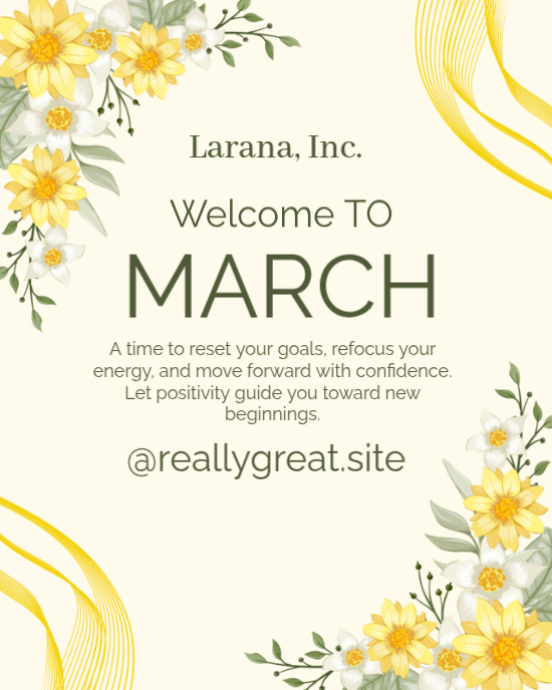 Yellow welcome March Instagram Portrait Template | PosterMyWall