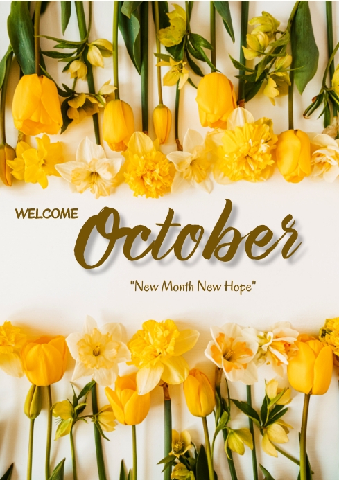 yellow welcome october Template | PosterMyWall