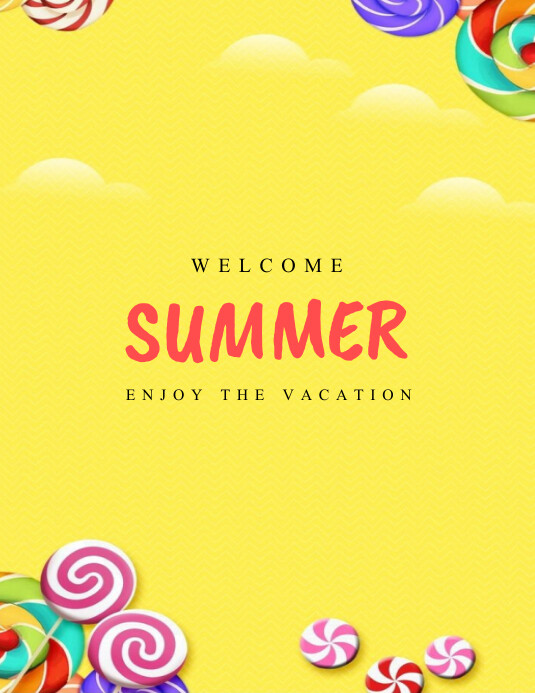 Yellow Welcome Summer Flyer (us Letter) Template | PosterMyWall