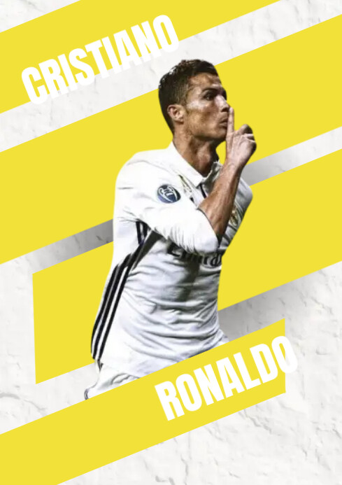Copy of Yellow white player soccer poster | PosterMyWall