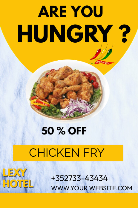 YELLOW WHITE RESTAURANT Template | PosterMyWall