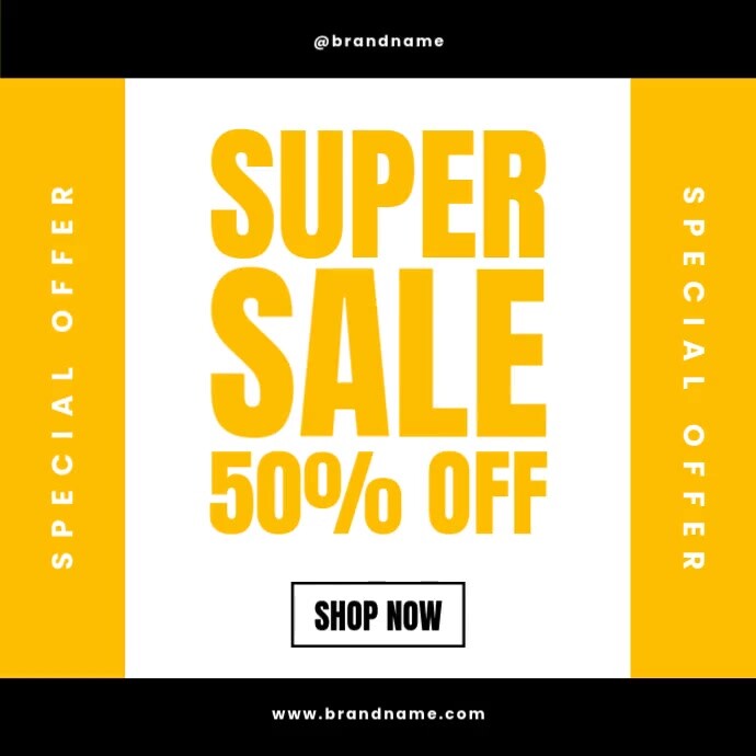 Copy of Yellow White Super Sale Special Offer Promo Instagram Post | PosterMyWall