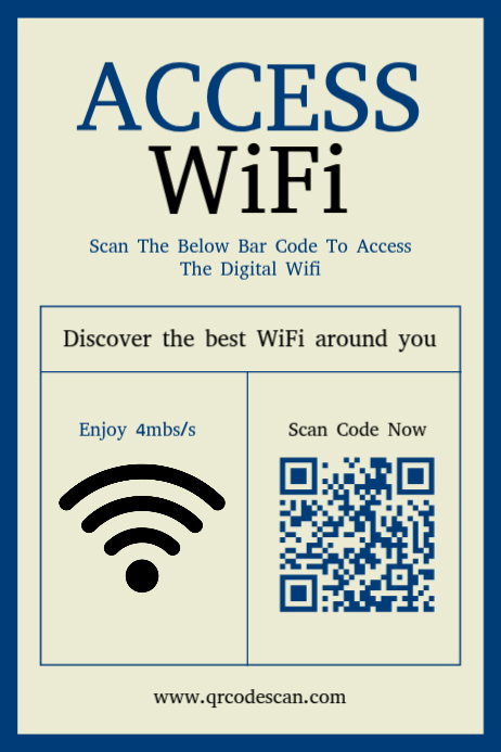 Yellow WiFi Access Poster Template | PosterMyWall