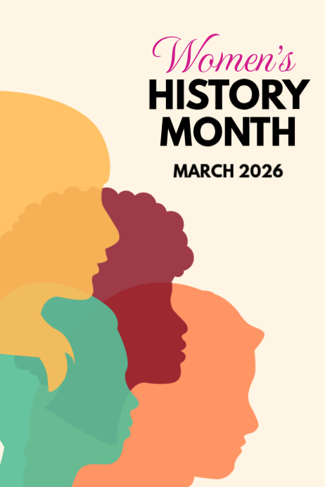 Yellow Women's History Month Poster 2026 Template | PosterMyWall