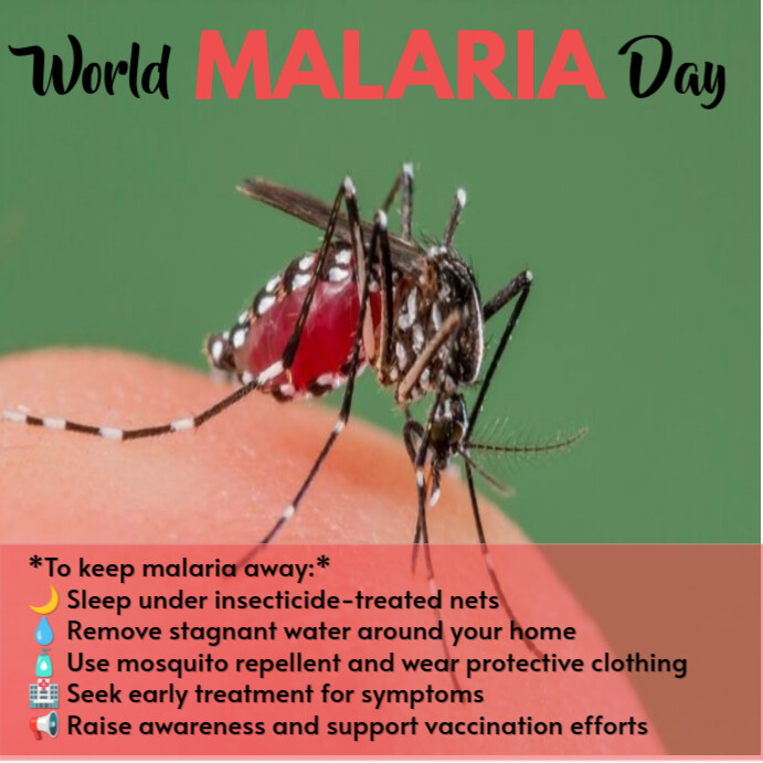 Plantilla de Yellow World Malaria Day Prevention Flyer Instagram Post ...