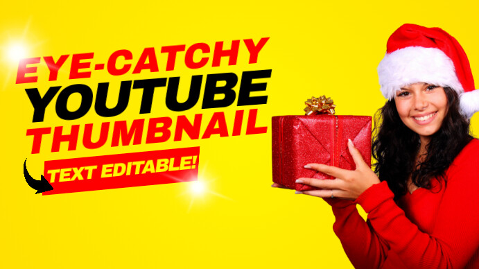yellow youtube thumbnail christmas Template | PosterMyWall