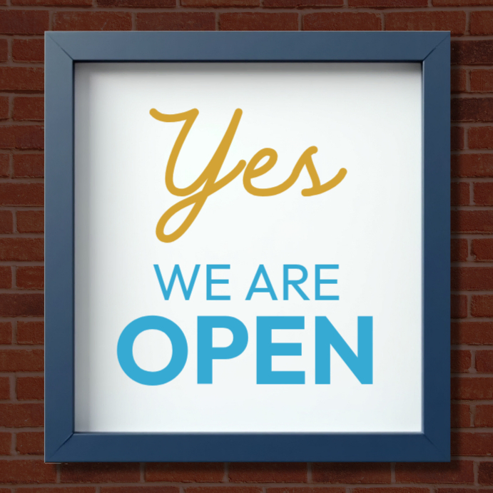 Yes We Are Open Sign for Business Store Shop Retail Front Door Open ...