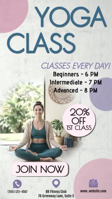 Plantilla de Yoga Class Promotion Flyer Ad Animated | PosterMyWall