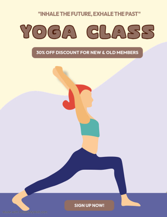 yoga class promotional flyer for business Template | PosterMyWall