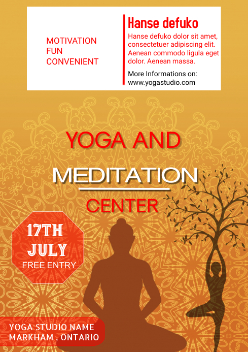 Yoga Classes Meditation Spirituality Soul Ad Template | PosterMyWall