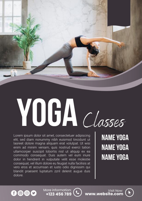 Modèle Yoga Classes Poster Template | PosterMyWall
