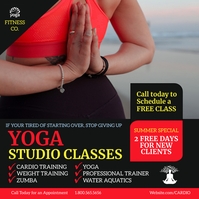 Green Pilates Class Ad Square Video Template | PosterMyWall