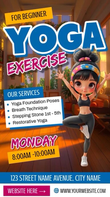 Plantilla de Yoga Exercise Ads | PosterMyWall