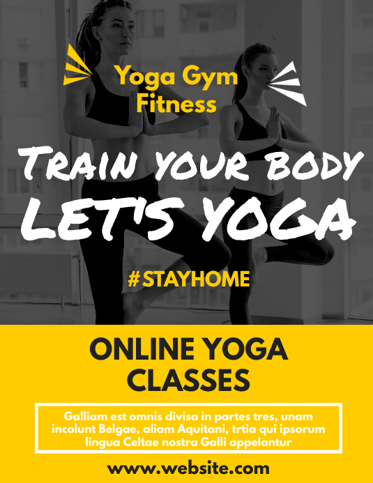 Yoga from home advertisement flyer Template | PosterMyWall
