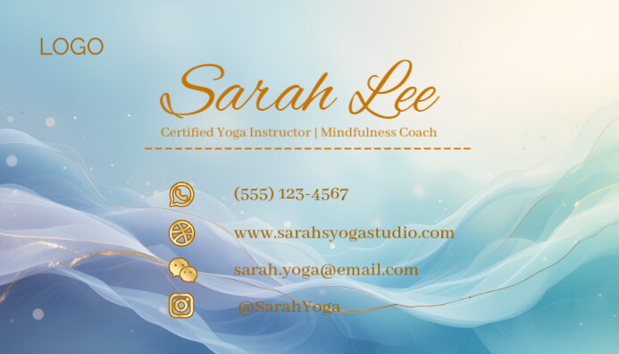 Yoga Instructor business card template เทมเพลต | PosterMyWall
