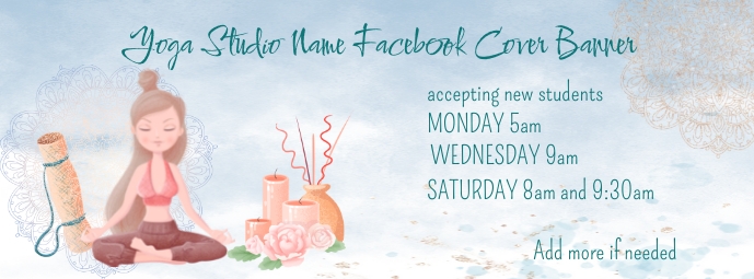 Yoga Studio Facebook Cover Photo Banner Template | PosterMyWall