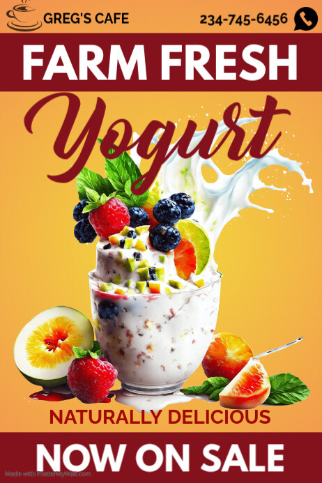 Copy of Yogurt Ad Grocery Store Poster | PosterMyWall