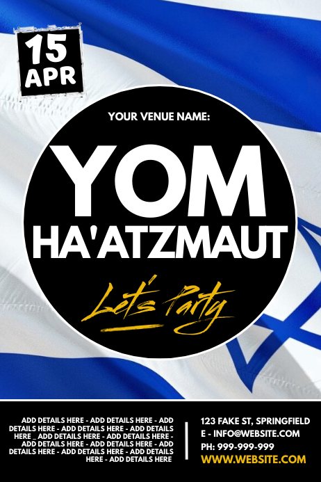 Copy of Yom Ha'atzmaut Poster | PosterMyWall