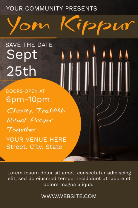 Plantilla de Yom Kippur Poster | PosterMyWall