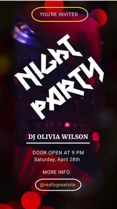 You're Invited Night Party Intagram Story Template | PosterMyWall