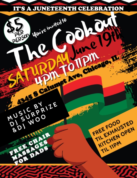 YOU'RE INVITED TO THE COOKOUT JUNETEENTH FLYE Template | PosterMyWall