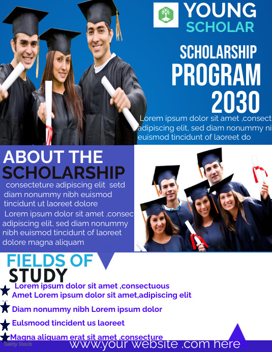 young scholar scholarship program flyer Template | PosterMyWall