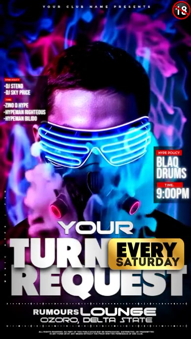 Plantilla de Your Turn Neon Club Night | PosterMyWall
