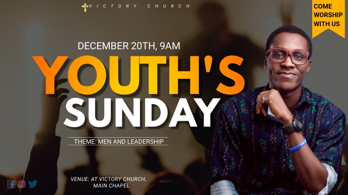 Youth's sunday flyer template design | PosterMyWall