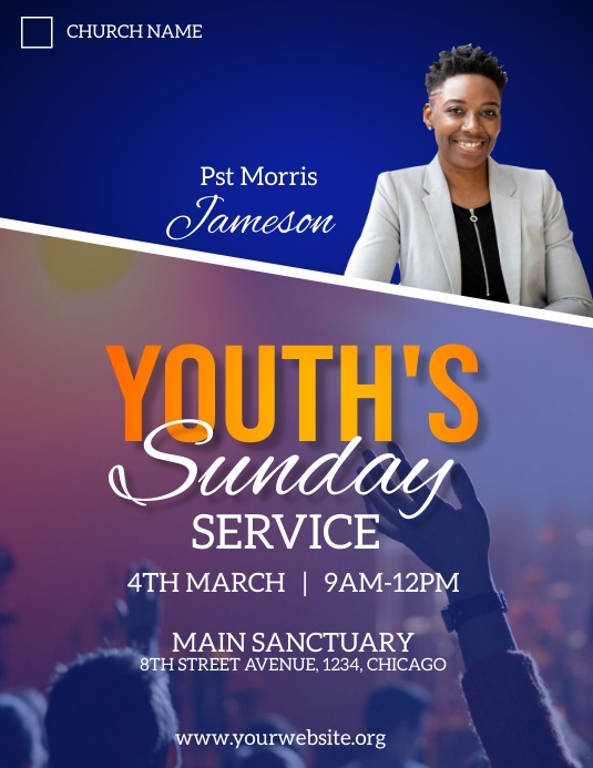 youth's sunday service flyer Template | PosterMyWall