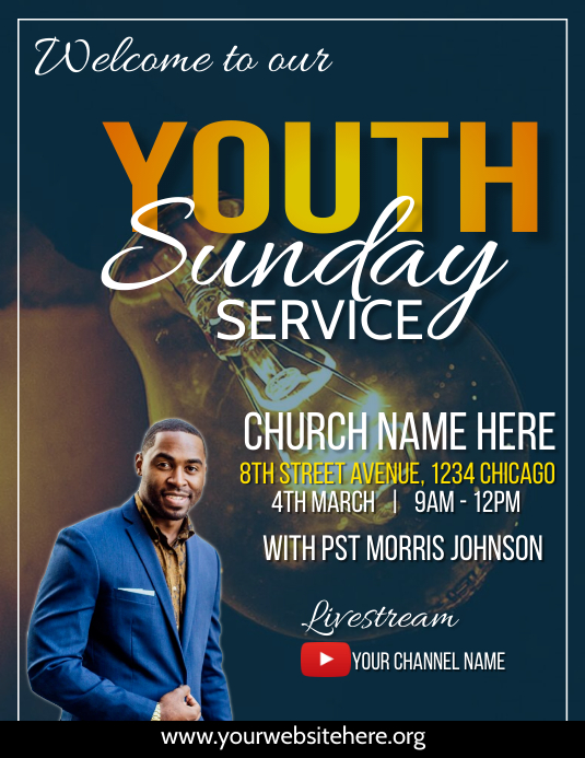 youth's sunday service flyer Template | PosterMyWall