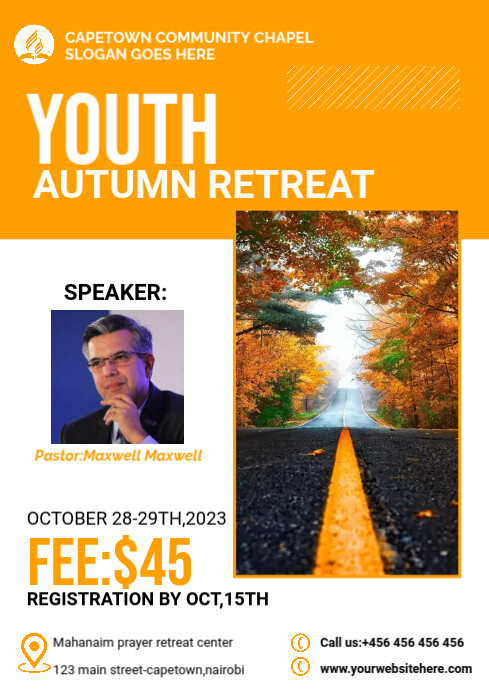 Copy of youth autumn retreat flyer template (1) | PosterMyWall