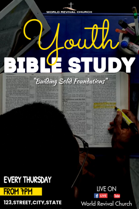 Youth Bible Study Template | PosterMyWall
