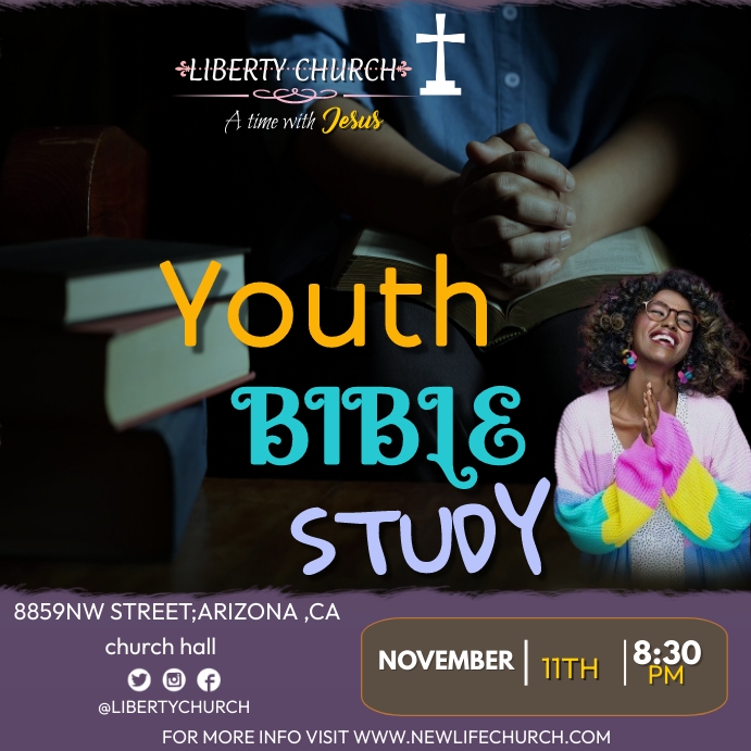 Youth Bible Study Template | PosterMyWall